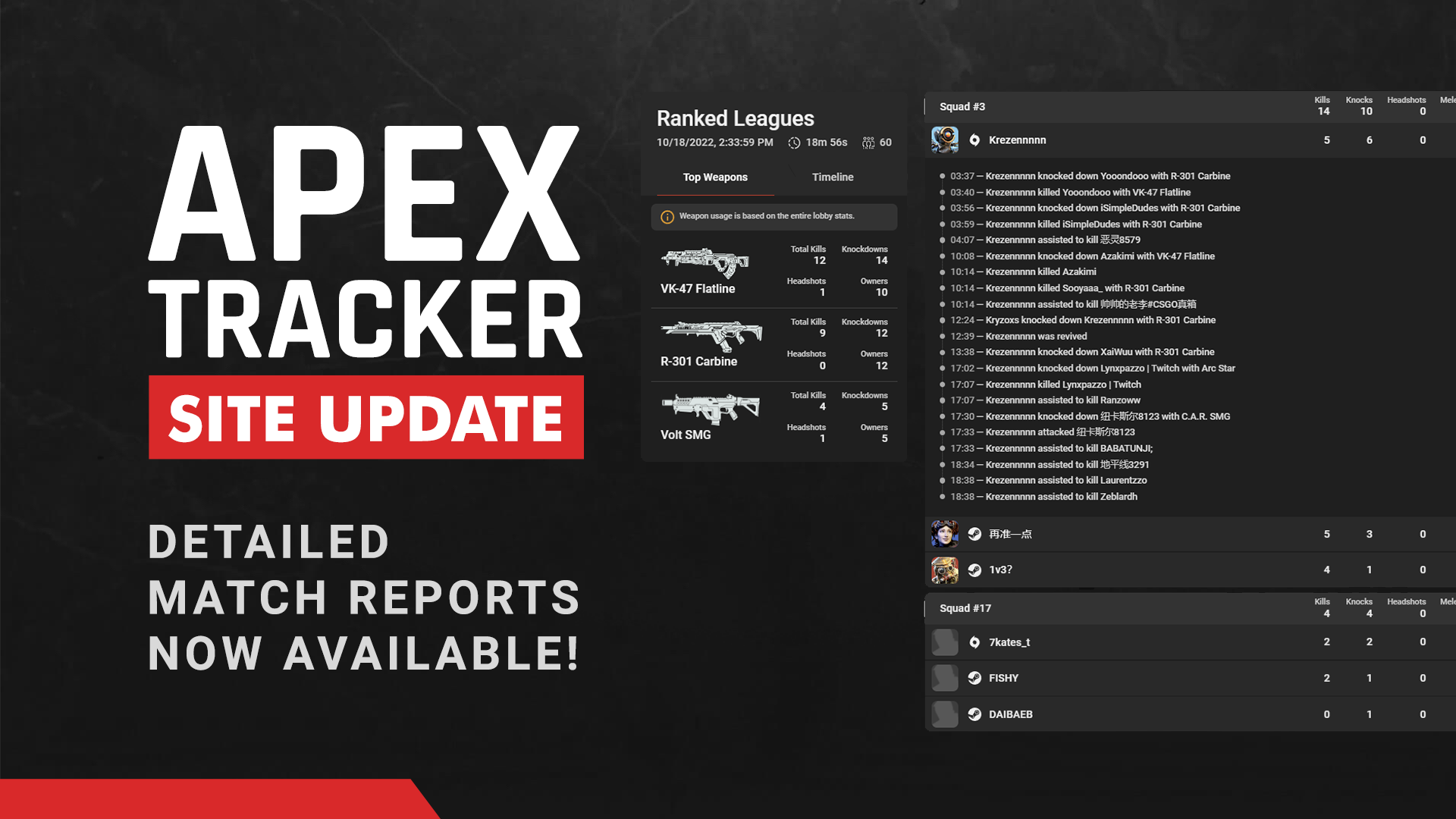 NEW: Apex Legends Match Reports - Tracker Network