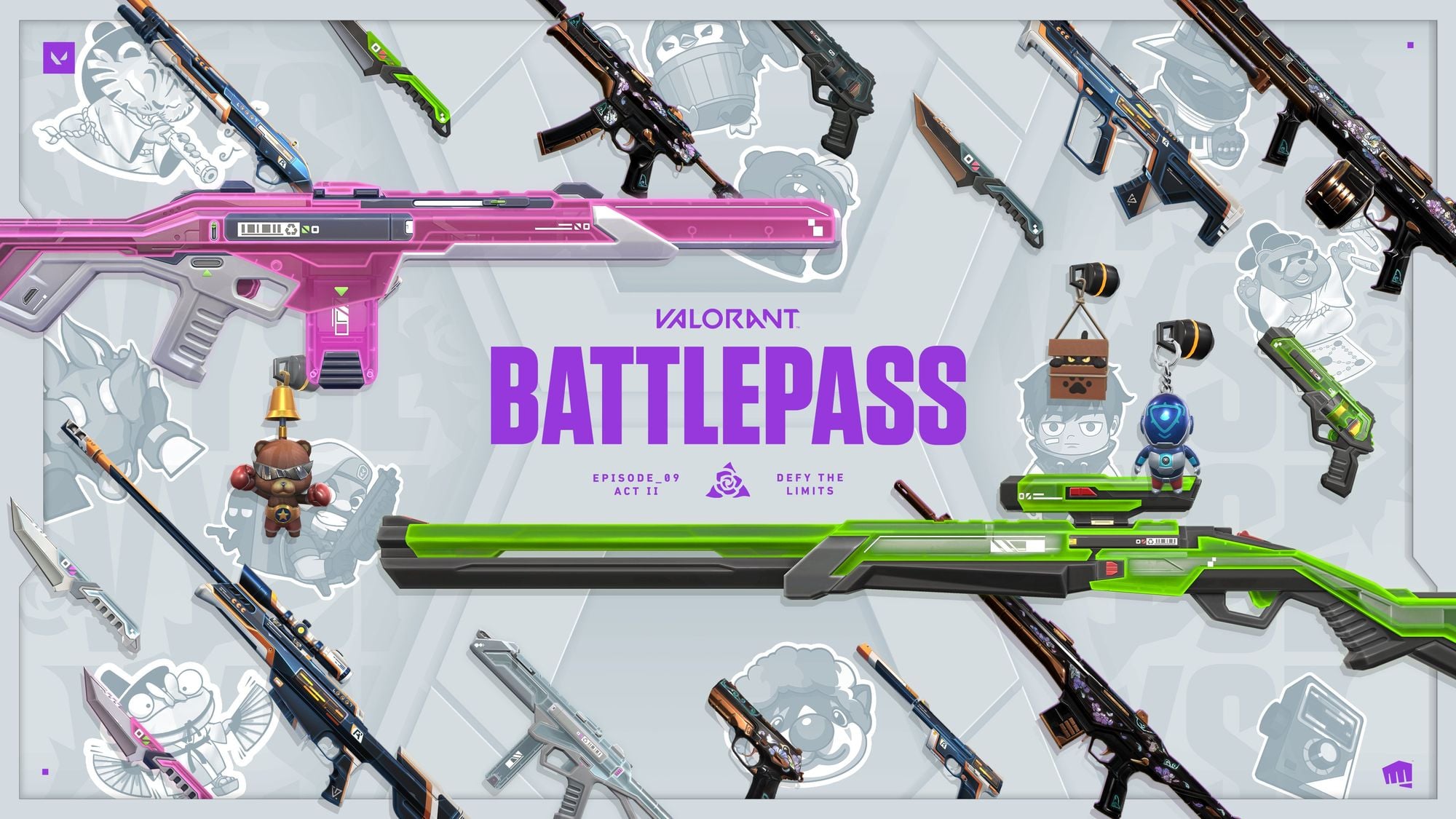 VALORANT Episode 9 Act 2 Battlepass: Skins, Cards, Gun Buddies and Sprays Preview - Valorant Tracker